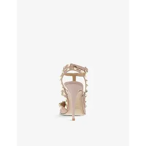 Valentino Garavani So Noir Rockstud Patent-leather Heeled Sandals - Nude
