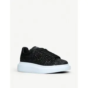 Alexander McQueen Runway Glitter-leather Platform Trainers - Black