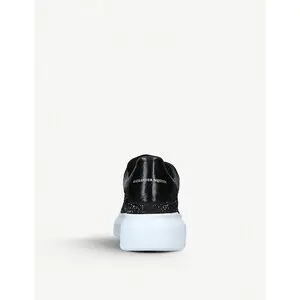 Alexander McQueen Runway Glitter-leather Platform Trainers - Black