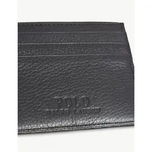 Polo Ralph Lauren Logo-debossed Pebbled-leather Cardholder - Black
