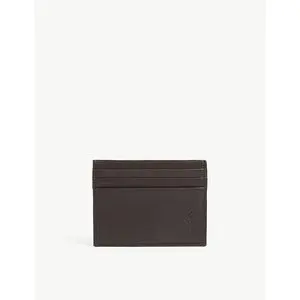 Polo Ralph Lauren Logo-debossed Pebbled-leather Cardholder - Brown
