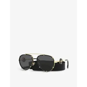 Versace Ve2232 Aviator Sunglasses - Black