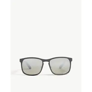 Ray-ban Chromance Square-frame Sunglasses - Black