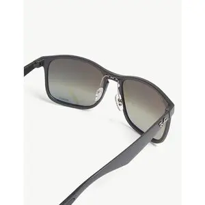 Ray-ban Chromance Square-frame Sunglasses - Black