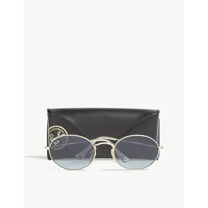 Ray-ban Oval-frame Sunglasses - Gold