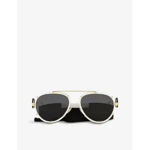 Versace Ve2232 Aviator Sunglasses - White