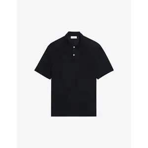 Sandro Beach Marled Regular-fit Linen Polo Shirt M Noir / Gris