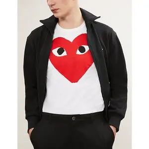 Play Comme Des Garcon Heart Logo Cotton-jersey T-shirt - White