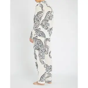 Desmond & Dempsey Printed Regular-fit Cotton-poplin Pyjama Set - Black Cream