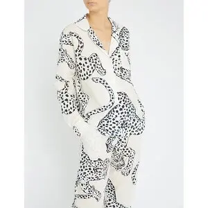 Desmond & Dempsey Printed Regular-fit Cotton-poplin Pyjama Set - Black Cream