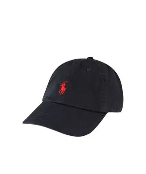 Polo Ralph Lauren Logo-Embroidered Baseball Cap Rl Black/rl2000 Red