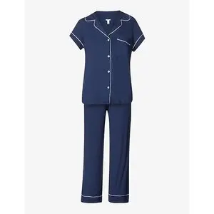Eberjey Gisele Stretch-jersey Pyjama Set - Navy Ivory