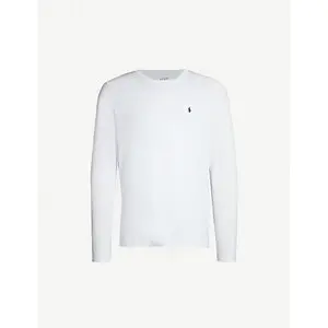 Polo Ralph Lauren Crewneck Long-sleeved Cotton-jersey T-shirt - White