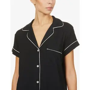 Eberjey Gisele Stretch-jersey Pyjama Set - Black/sorbet Pink