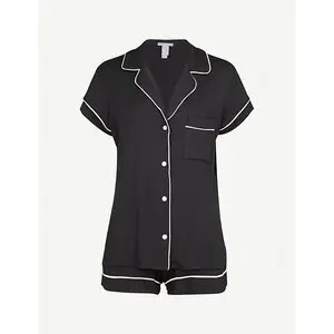 Eberjey Gisele Stretch-jersey Pyjama Set - Black/sorbet Pink
