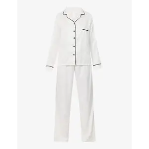 Bluebella Claudia Relaxed-fit Satin Pyjamas - Cream