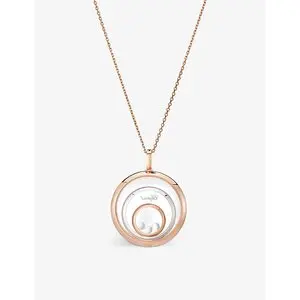 Chopard Happy Spirit 18ct Gold And 0.28ct Diamond Necklace - White/rose Gold