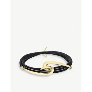 SHAUN LEANE Hook Gold-plated Vermeil Silver And Leather Bracelet - Yellow Gold Vermeil