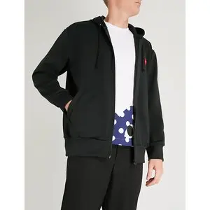 Play Comme Des Garcon Polka-dot Logo-print Cotton-jersey T-shirt