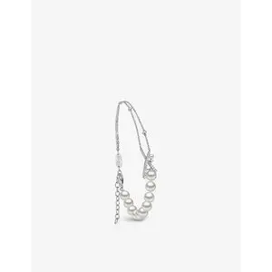Yoko London Sleek Akoya Pearl And Diamond Bracelet - White Gold