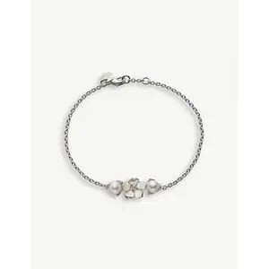 SHAUN LEANE Sterling Silver Cherry Blossom Diamond And Pearl Bracelet - One-color