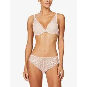 Chantelle Day To Night Lace Plunge Spacer Bra - Golden Beige