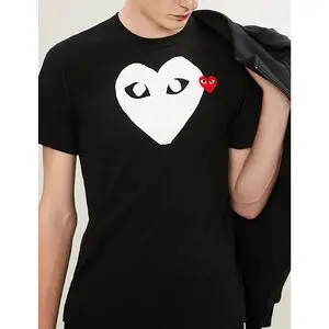 Play Comme Des Garcon Heart-logo Cotton-jersey T-shirt - Black