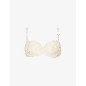 Chantelle Champs Elysées Embroidered Balconette Bra - Cappuccino
