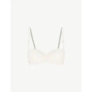 Chantelle Champs Elysées Embroidered Balconette Bra - Ivory