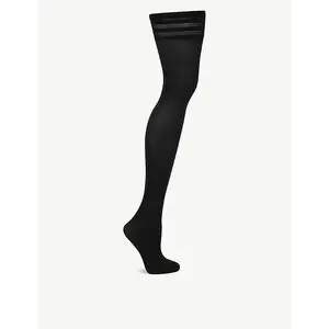 Wolford Velvet De Luxe 50 Hold-ups - Black