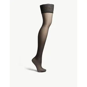 Falke Seidenglatt 15 Denier Stay-ups - 3009 Black