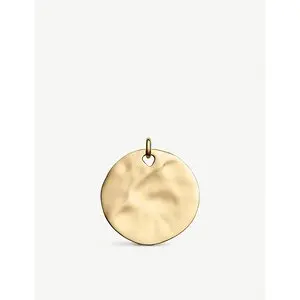 Monica Vinader Ziggy Hammered Pendant Charm - Gold