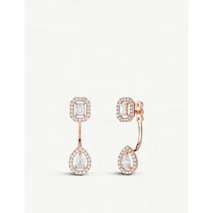 Messika My Twin Toi & Moi 18ct Rose-gold And Diamond Earrings - Pink