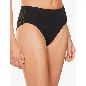 Hanro Moments Stretch-lace Maxi Briefs - Black