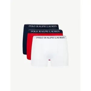Polo Ralph Lauren Pack Of Three Slim-fit Stretch Cotton Trunks Xxl - White/red/blue