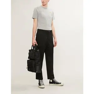 Play Comme Des Garcon Logo-embroidery Cotton-jersey T-shirt - Grey