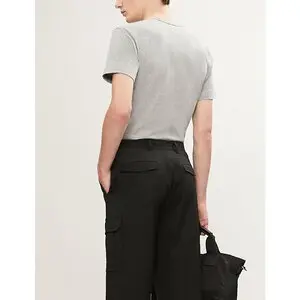 Play Comme Des Garcon Logo-embroidery Cotton-jersey T-shirt - Grey