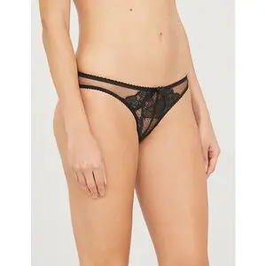 Agent Provocateur Rozlyn High-leg Mesh And Lace Briefs - Rozlyn Black