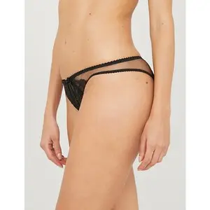 Agent Provocateur Rozlyn High-leg Mesh And Lace Briefs - Rozlyn Black