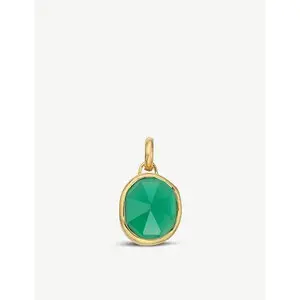 Monica Vinader Siren Green Onyx Pendant - Gold/green