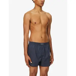 Derek Rose Plaza Polka Dot-pattern Classic-fit Boxer Briefs - Navy