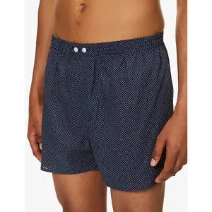 Derek Rose Plaza Polka Dot-pattern Classic-fit Boxer Briefs - Navy