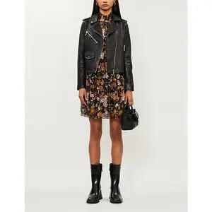 Whistles Agnes Zip-through Leather Biker Jacket