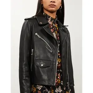 Whistles Agnes Zip-through Leather Biker Jacket