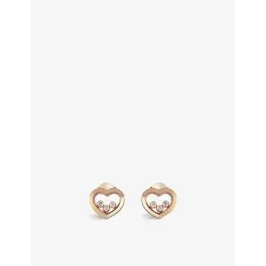 Chopard Happy Diamonds 18ct And Diamond Earrings - Rose Gold