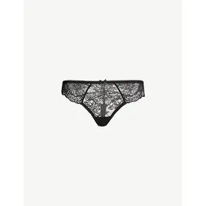 AUBADE Danse Des Sens Low-rise Floral-lace Thong - Black