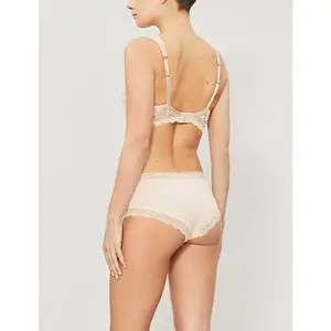 Hanro Moments Soft-cup Stretch-lace Bra - Beige
