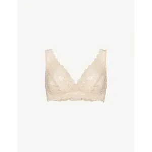 Hanro Moments Soft-cup Stretch-lace Bra - Beige