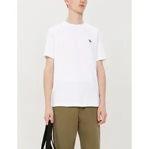 Paul Smith Zebra-embroidered Cotton-jersey T-shirt - White