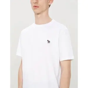 Paul Smith Zebra-embroidered Cotton-jersey T-shirt - White